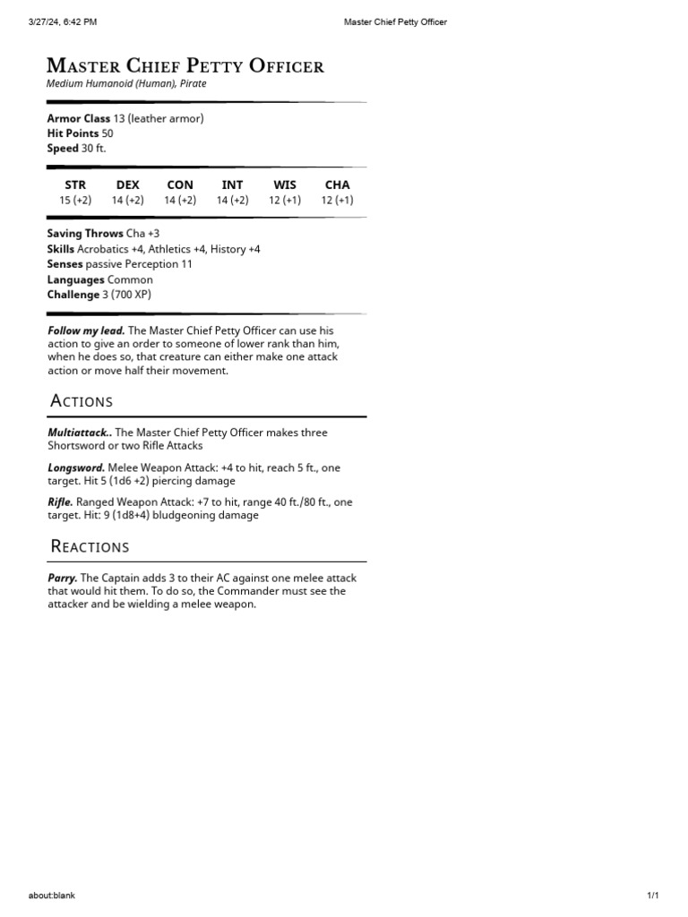 Master Chief Petty Officer | PDF