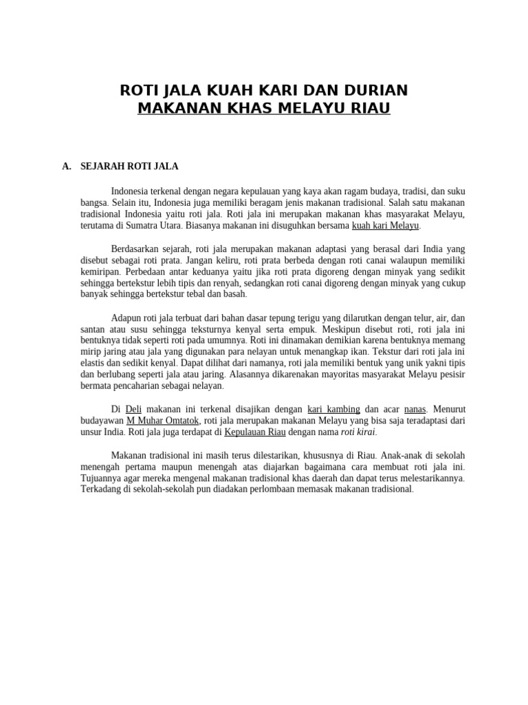 Tugas Bm-Roti Jala Khas Melayu | PDF