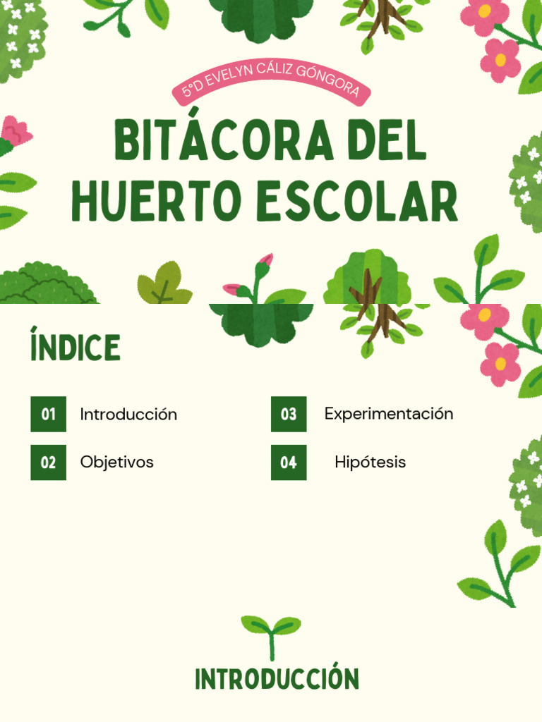 Bitácora del Huerto Escolar 5°D | PDF | Siembra | Huerta