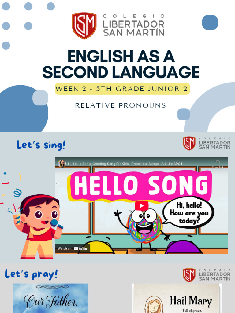 Week 2 - 5TH Grade - Junior 2 | PDF