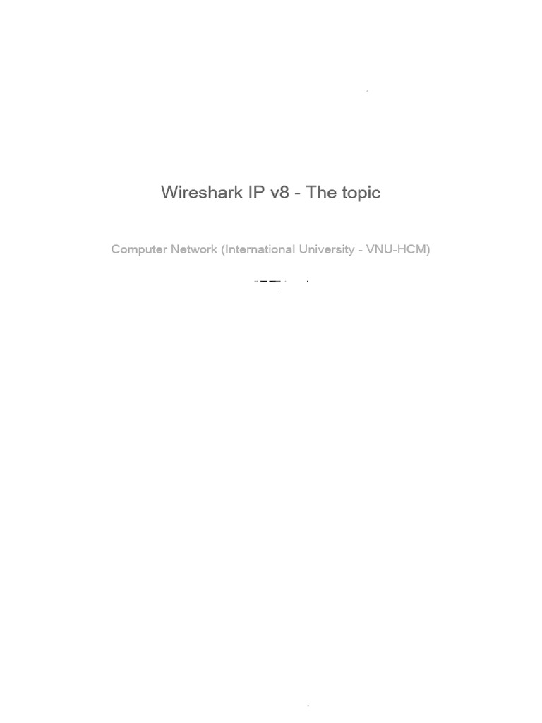 Amine Wireshark Ip v8 The Topic | PDF | Internet Protocols | I Pv6