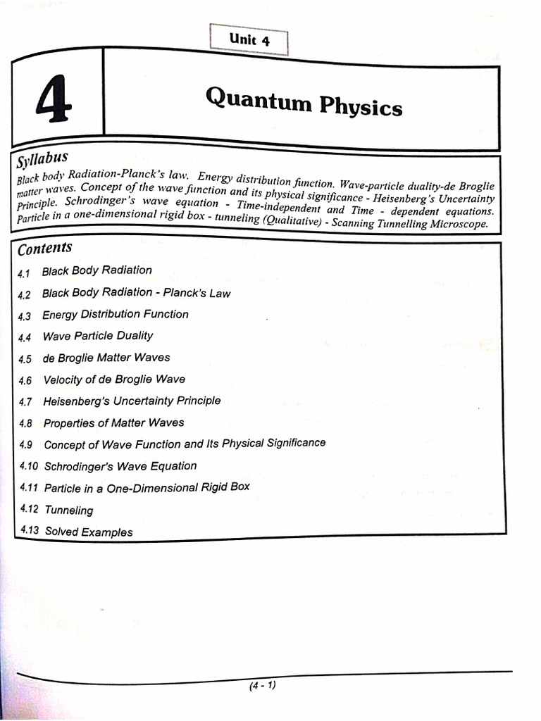Chapter-04 Quantum Physics | PDF