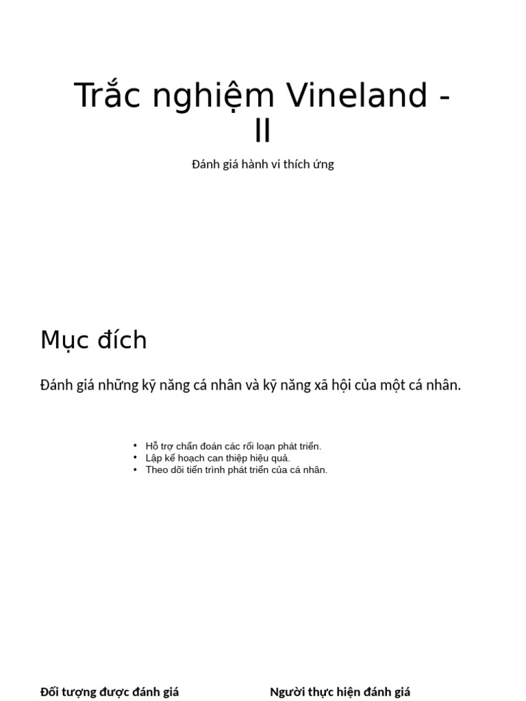 Trắc nghiệm Vineland - II | PDF