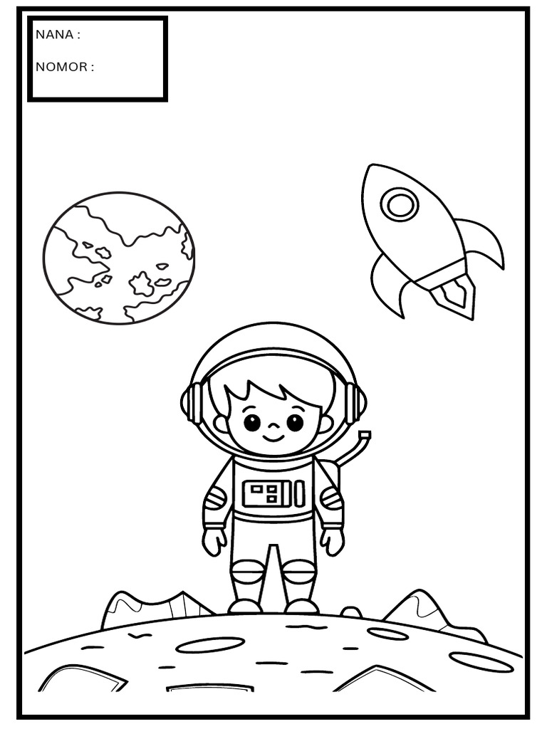 Black and White Space Coloring Page Worksheet 20250519 061404 0000 | PDF