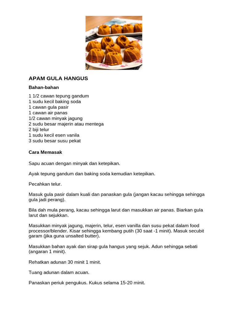 Apam Gula Hangus | PDF