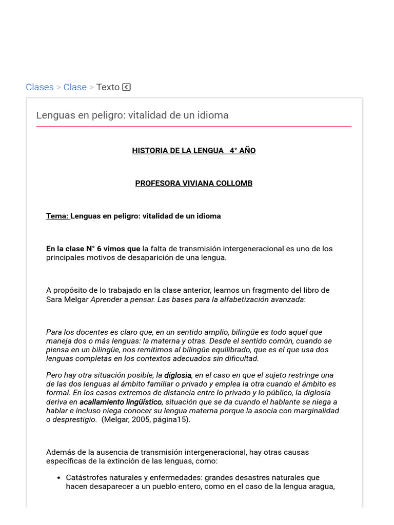 Clase 7 | PDF | Multilingüismo | latín