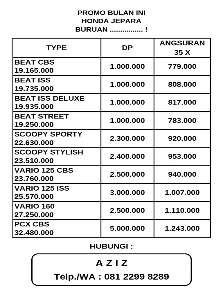 Promo Bulan Ini | PDF