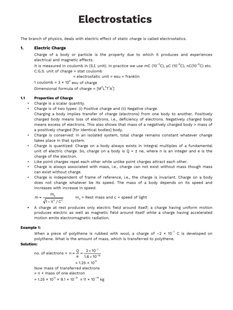 Electrostatics | PDF | Electric Charge | Electric Field