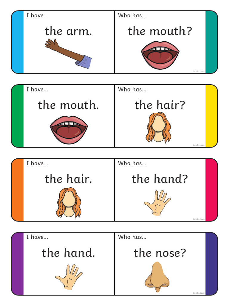 Parts of The Body Loop Cards | PDF
