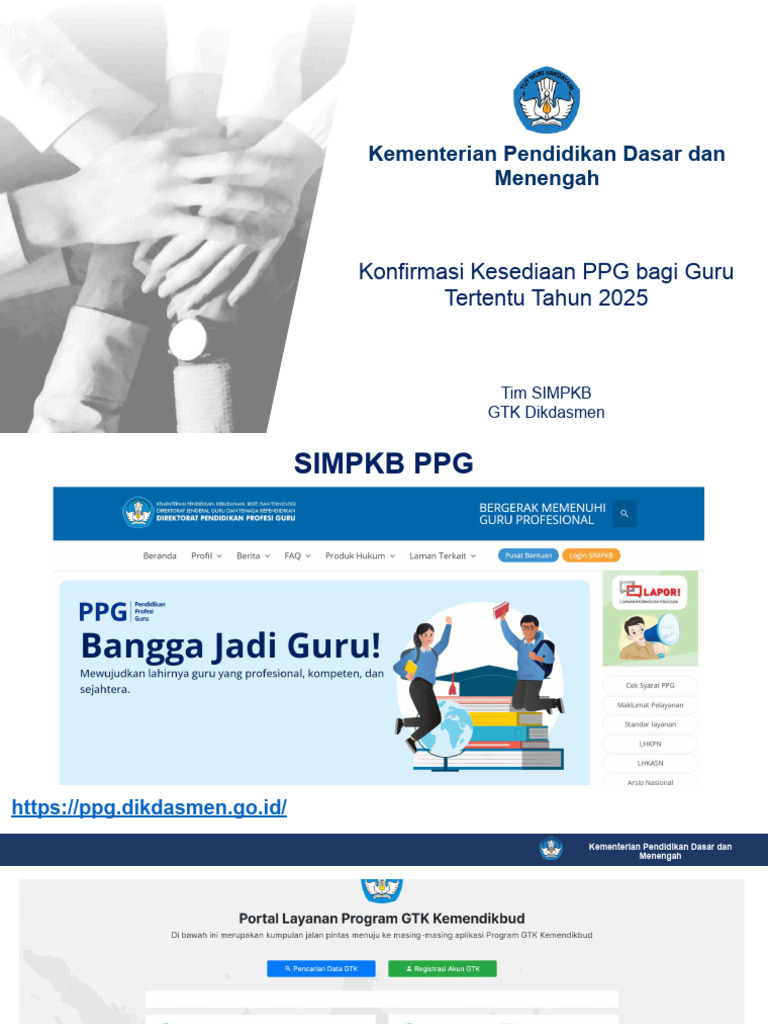Konfirmasi Kesediaan PPG Bagi Guru Tertentu 2025 - Danang - SIMPKB | PDF