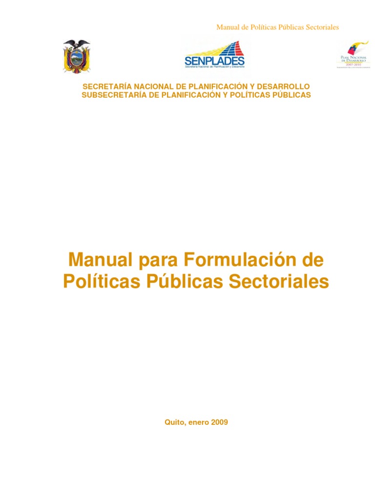 Manual Politicas Sectoriales Parte1 | Planificación | Política