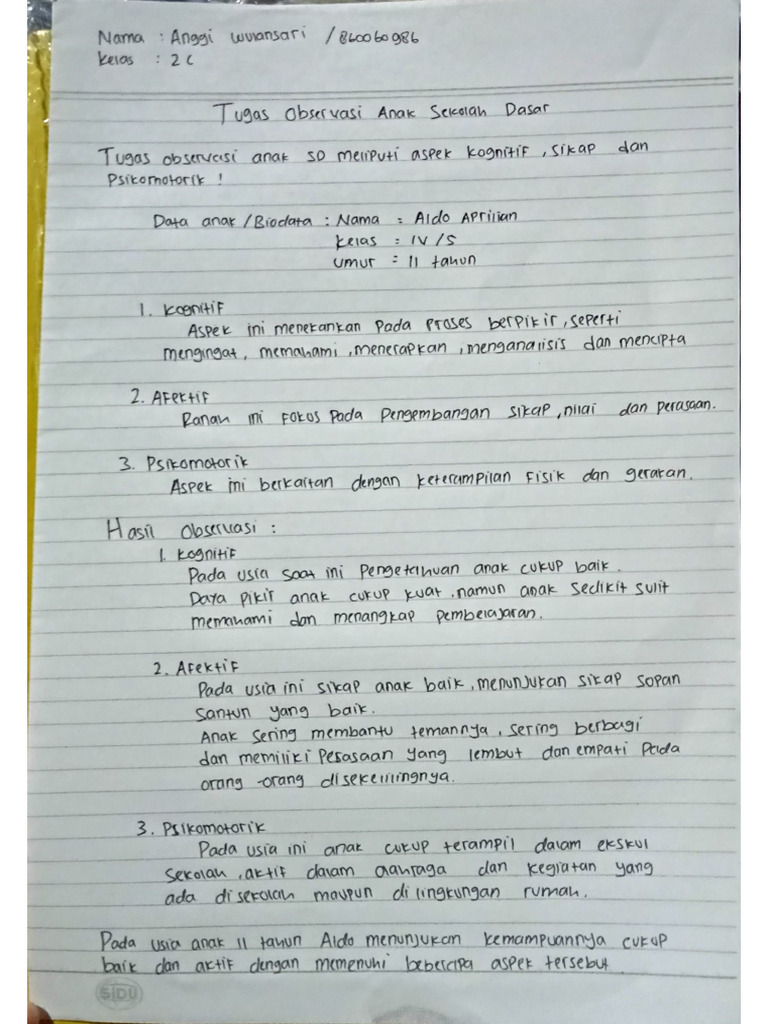 Anggi Wulansari 2C Tugas Observasi | PDF