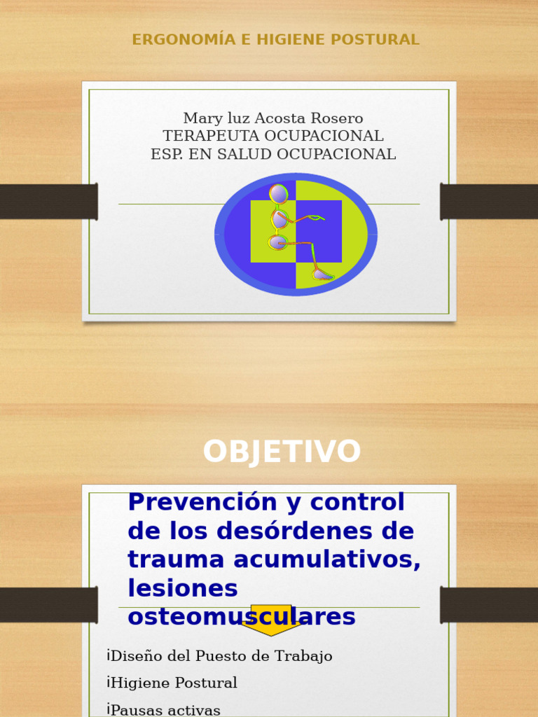 Presentacion de Higiene Postural | PDF | La columna vertebral | Sistema musculoesquelético