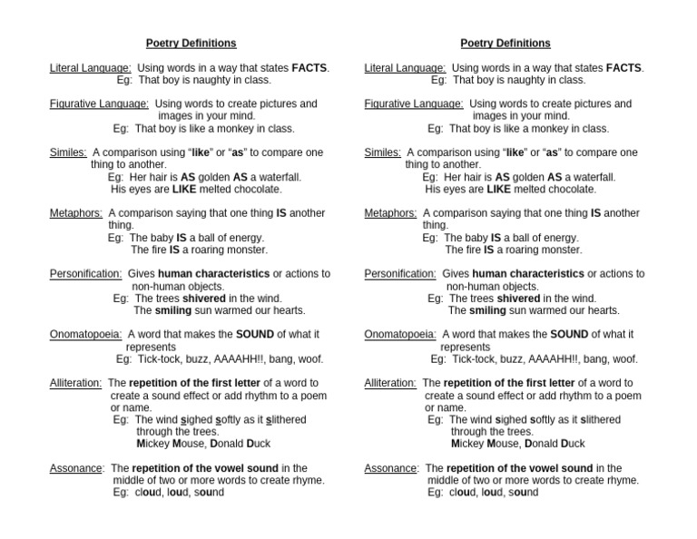 Key Poetry Terms and Definitions | PDF | Poetry | Rhyme