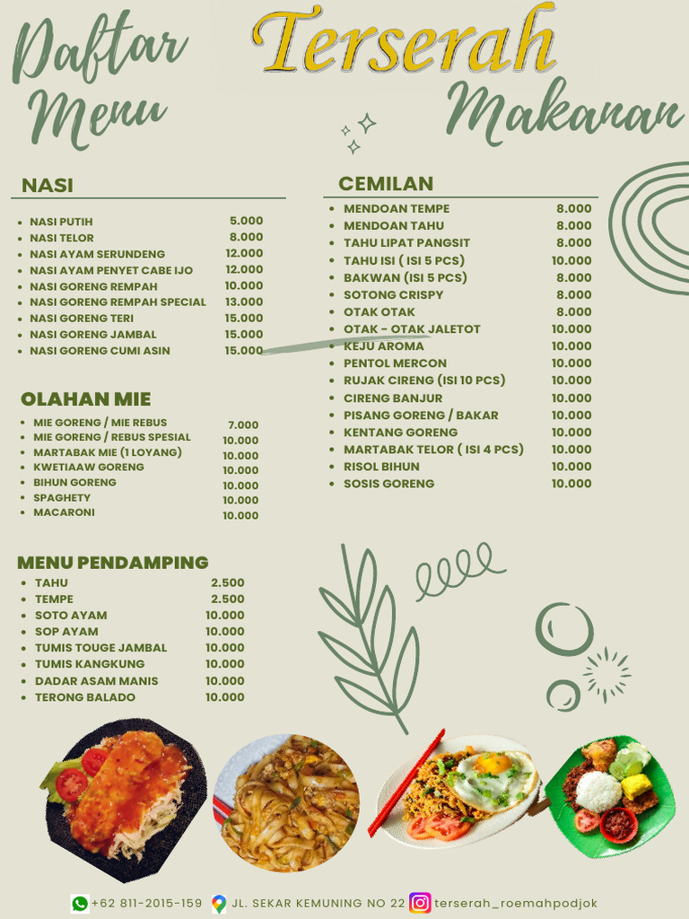 Contoh Daftar Menu Lucu | PDF