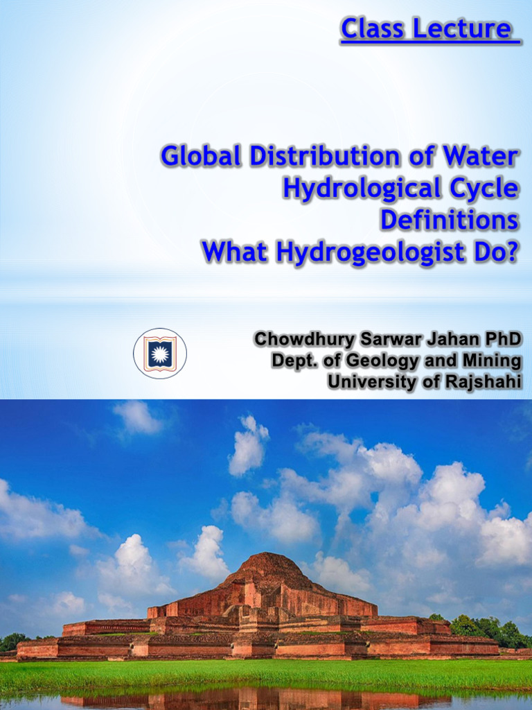 Global Water Distribution and Hydrology | PDF | Aquifer | Water