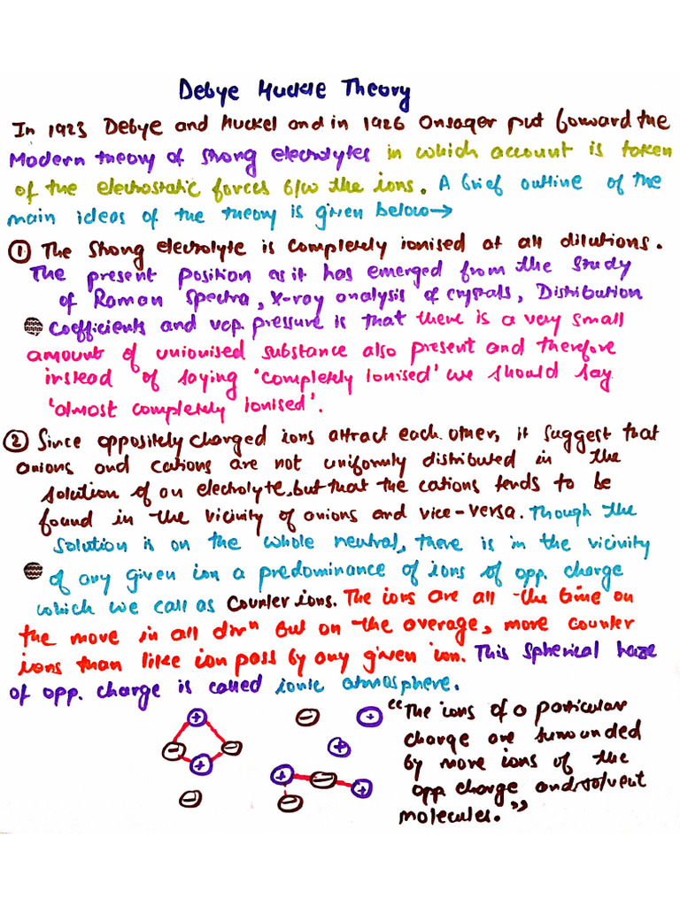 Debye Huckel Theory | PDF