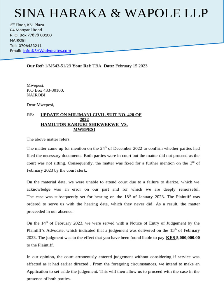 Update Letter - MWEPESI1 Final | PDF