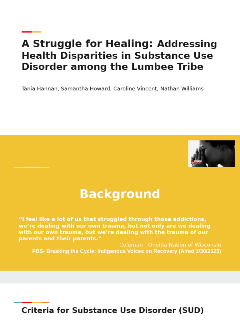 Disparities in Individuals of The Lumbee Tribe Compared To The General ...