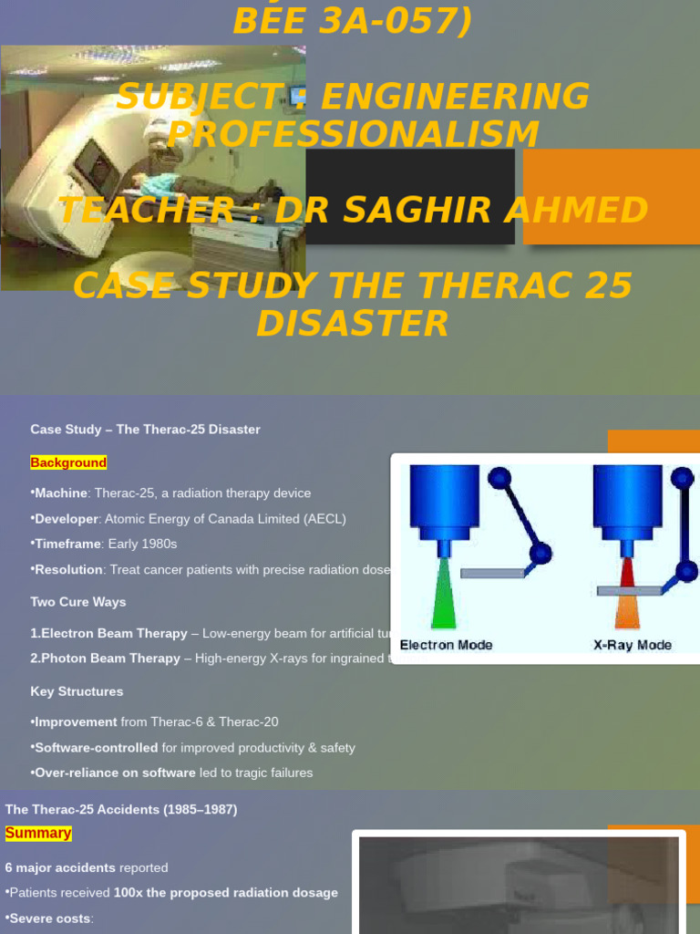 Therac 25 Disaster Case Study | PDF | Medicine | Safety