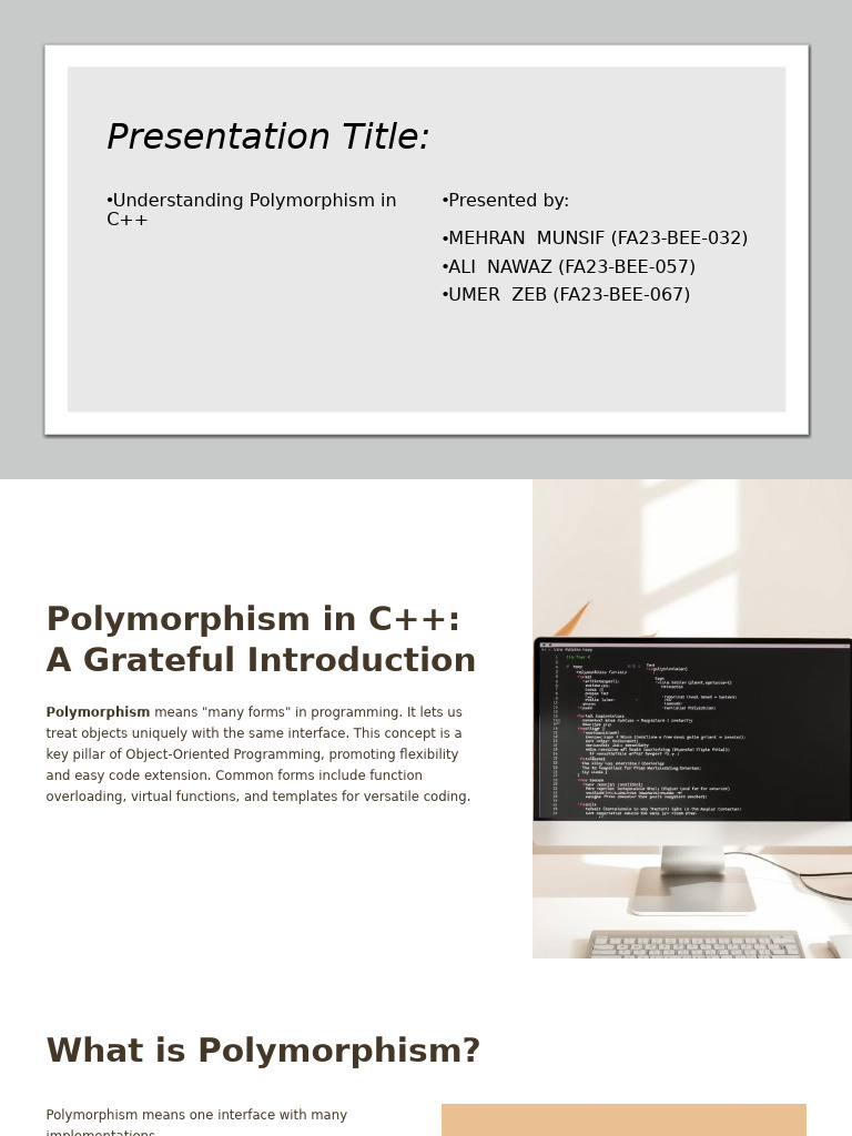 Understanding Polymorphism in C++ | PDF | Inheritance (Object Oriented Programming) | C++