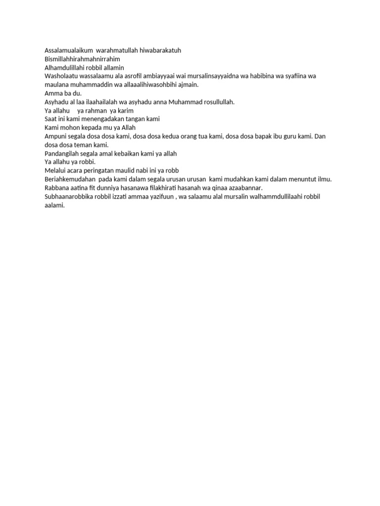 Doa Maulid 2021 | PDF