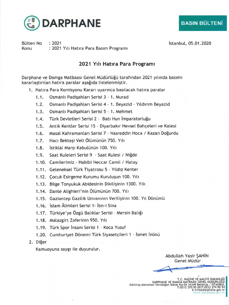 2021 Yili Hatira para Basim Programi | PDF