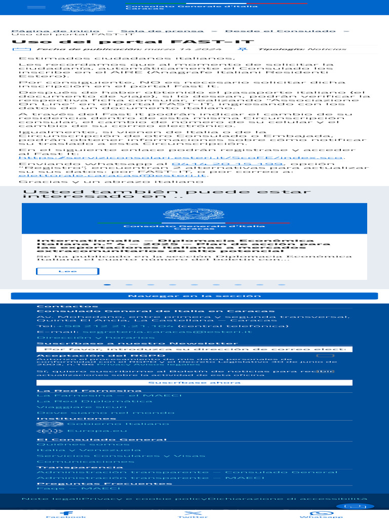 Uso del portal FAST-IT en Caracas | PDF | Cónsul (representante ...