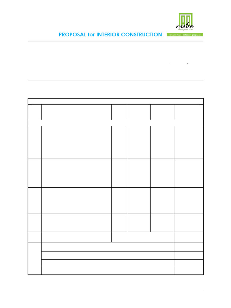 Interior Consultancy Proposal - NRBC - 02 | PDF
