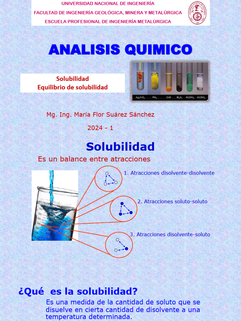 Equilibrio de solubilidad Clase8 | PDF | Solubilidad | Química analítica