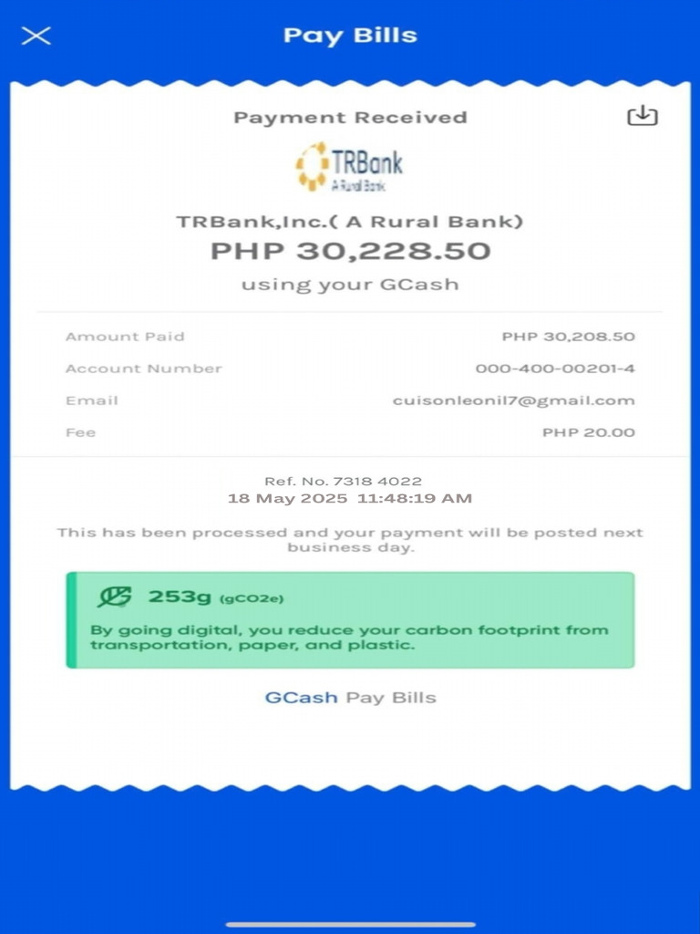 Gcash Receipt - 20250518 - 123229 - 0000 | PDF