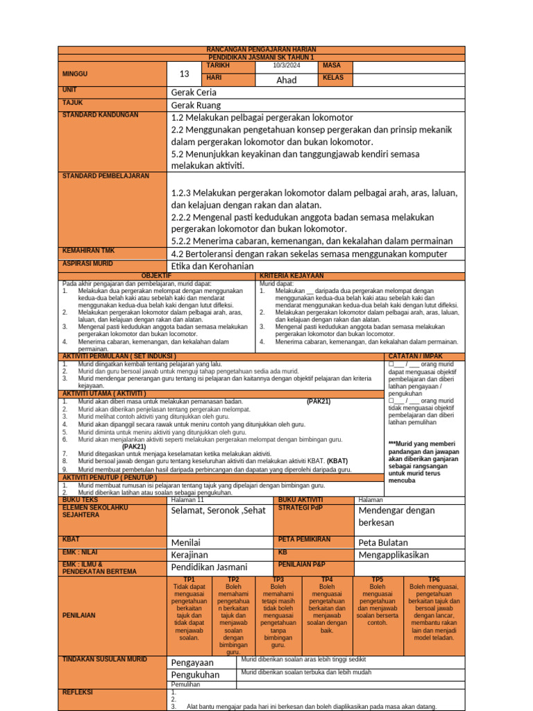 M13 RPH PJ THN 1 2024-2025 by Cikgu Gorgeous | PDF