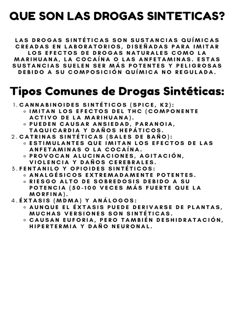 QUE SON LAS DROGAS SINTETICAS | PDF