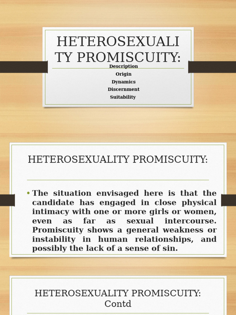 Heterosexuality Promiscuity presentation | PDF | Intimate Relationships ...