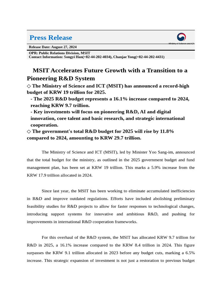 MSIT Accelerates Future Growth With A Transition To A Pioneering R&D ...
