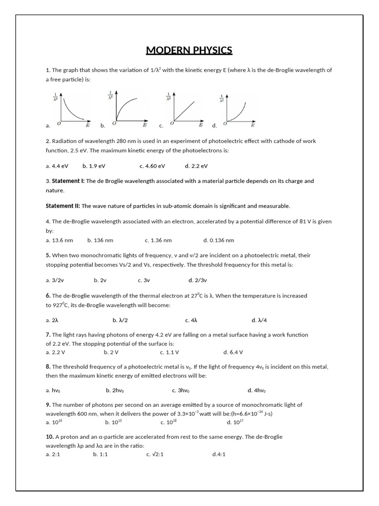 Modern Physics Neet | PDF | Photoelectric Effect | Atomic Nucleus