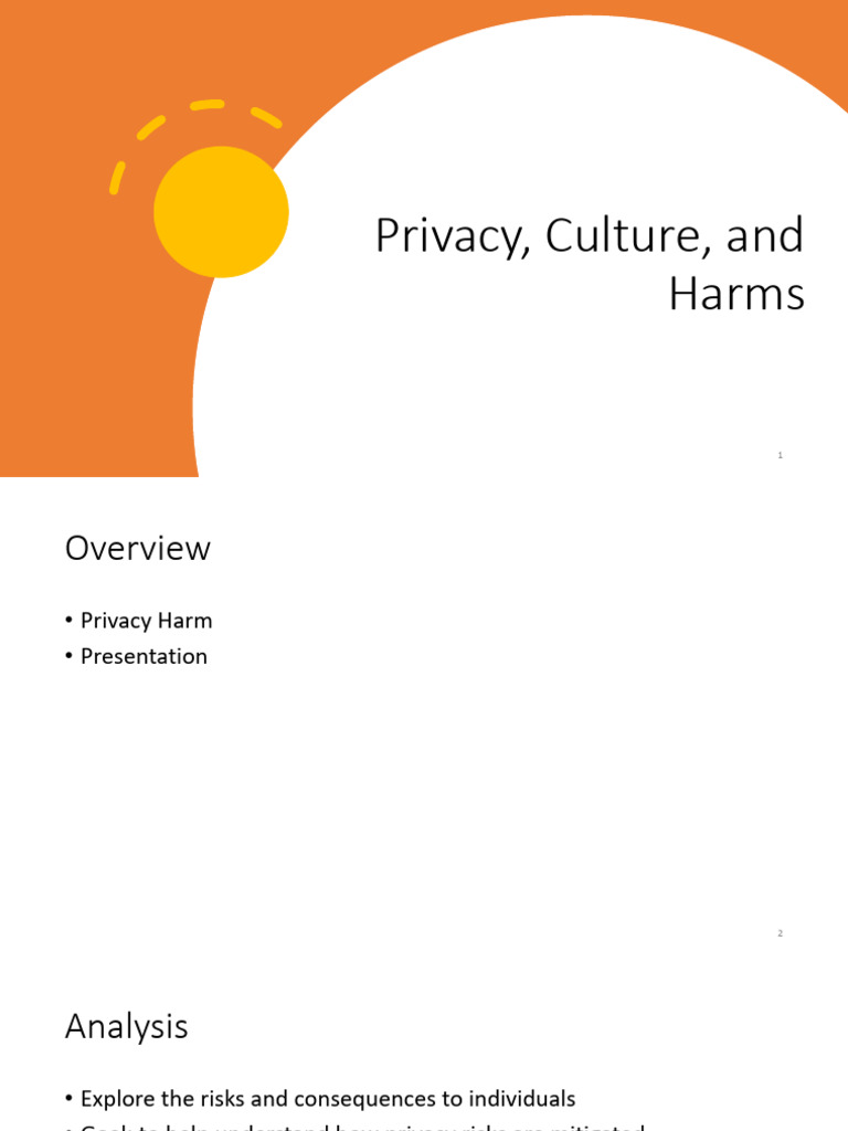 Lectures Week5 Privacy Culture Harms | PDF | Privacy | Computer Security