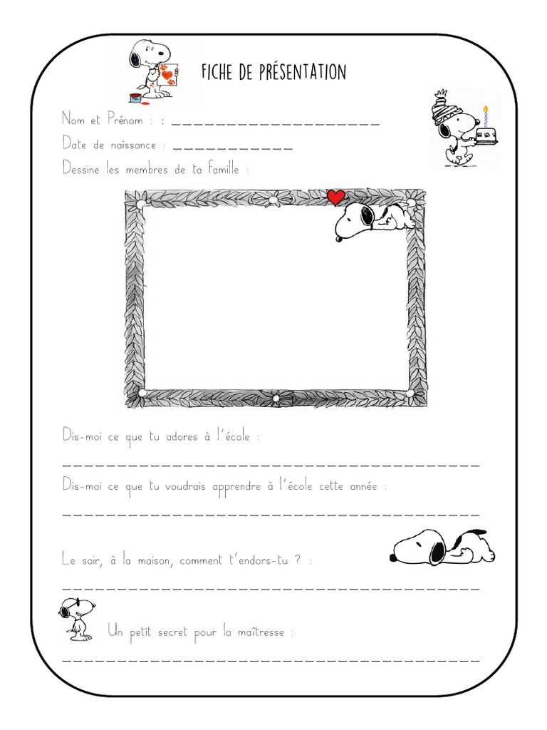 Fiche-de-presentation-Snoopy | PDF
