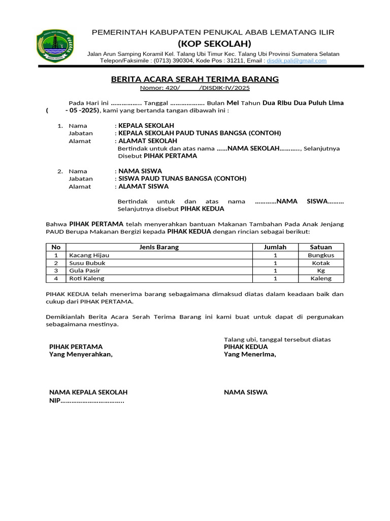 Contoh Ba Untuk Siswa | PDF