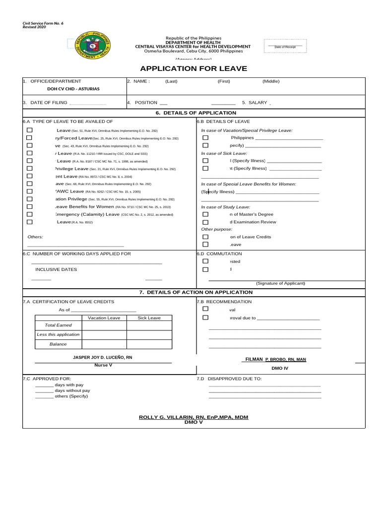 LEAVE-FORM-latest blank | PDF | Parental Leave | Sick Leave