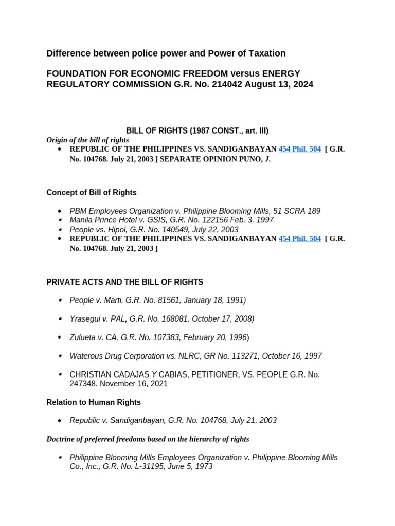 Bill of Rights Due Procee Equal Protection 2025 | PDF | Government ...