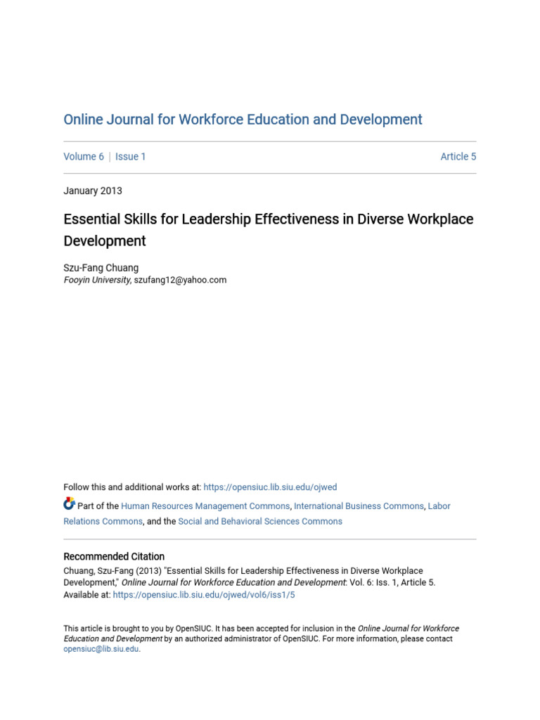Essential Skills for Leadership Effectiveness | PDF | Leadership | Mindset