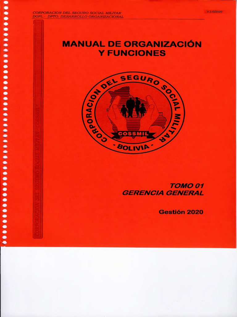 Manual de Organizacion y Funciones COSSMIL | PDF | Regulación | Planificación