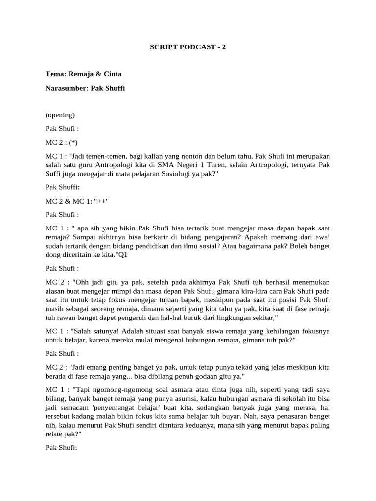 Script Podcast | PDF