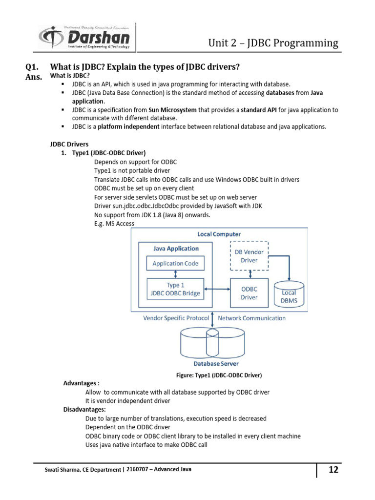 J2EE Darshan University Material | PDF | Databases | Computing