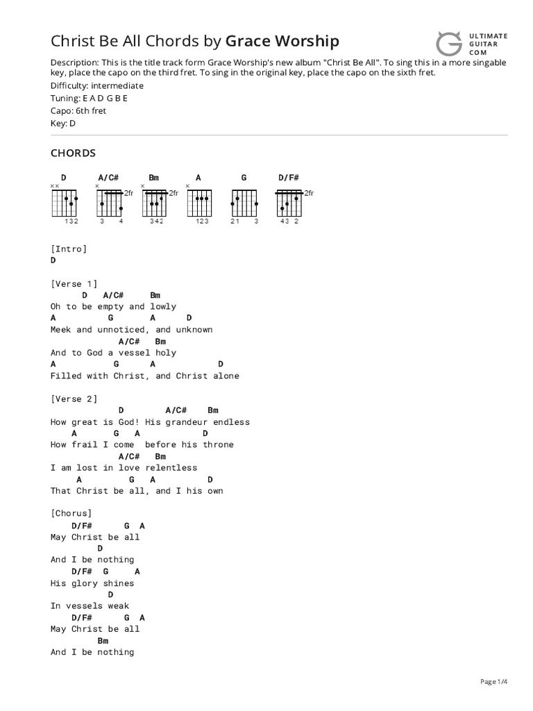Christ Be All: Chords and Lyrics | PDF | Song Structure