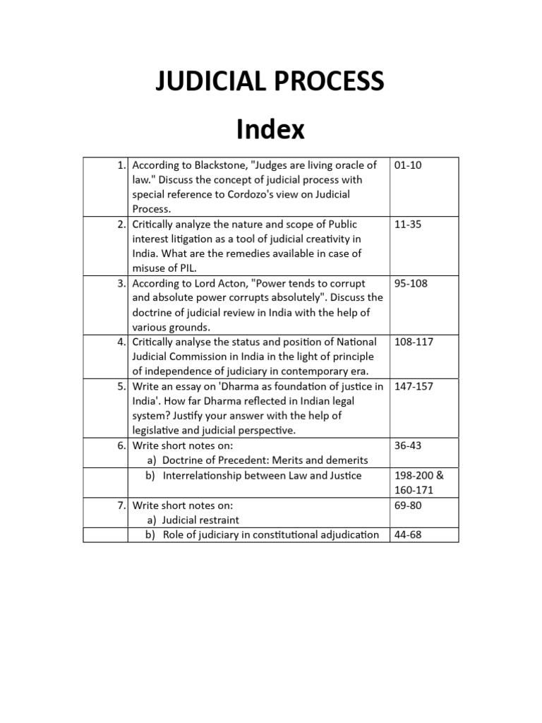 Judicial Process Index | PDF