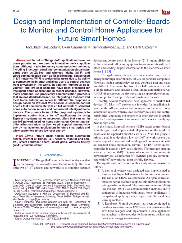 Design and Implementation of Controller Boards To Monitor and Control Home Appliances For Future ...