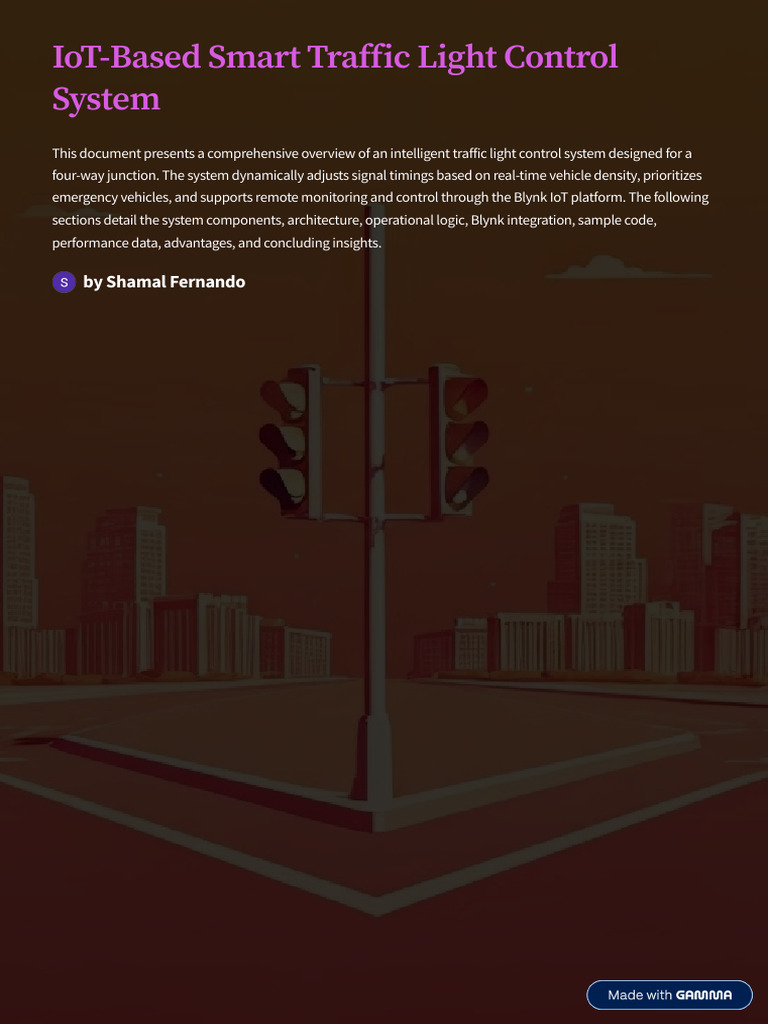 IoT Based Smart Traffic Light Control System | PDF | Traffic | Traffic Light