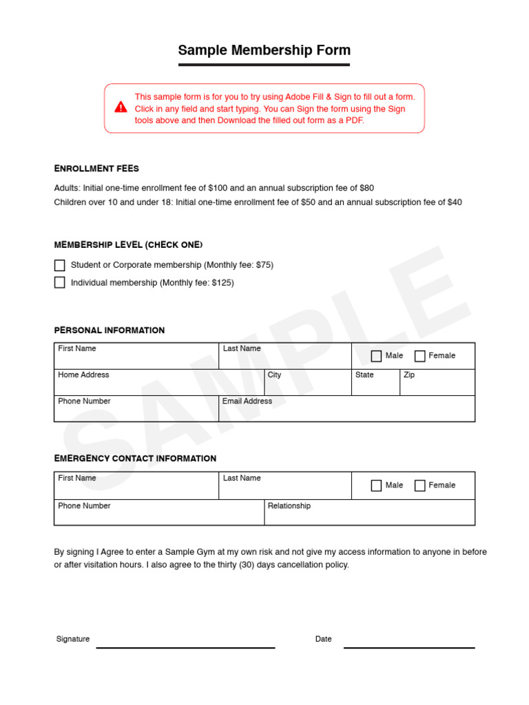 Sample Membership | PDF
